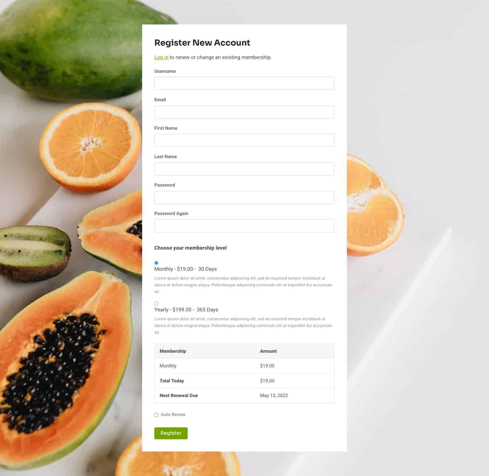 Register - Civil Stuff