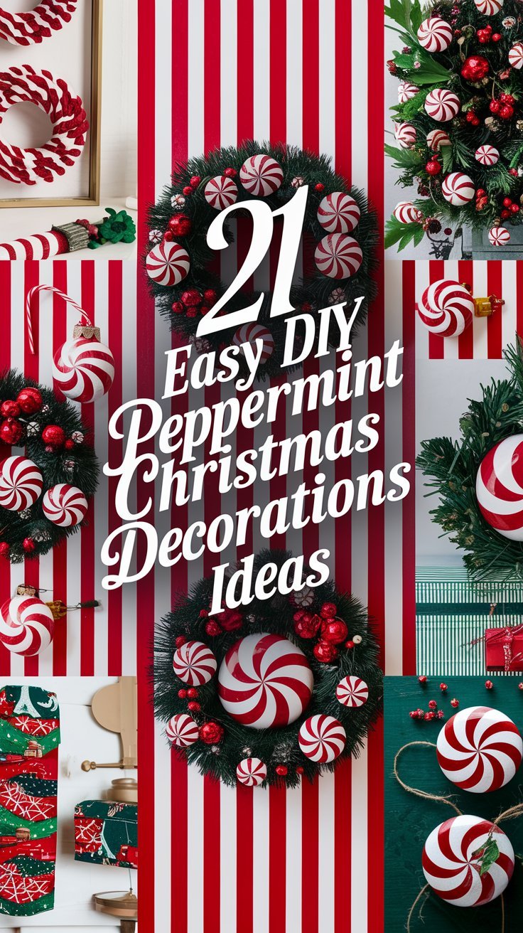 21 Easy DIY Peppermint Christmas Decorations Ideas That'll Sweeten Your ...