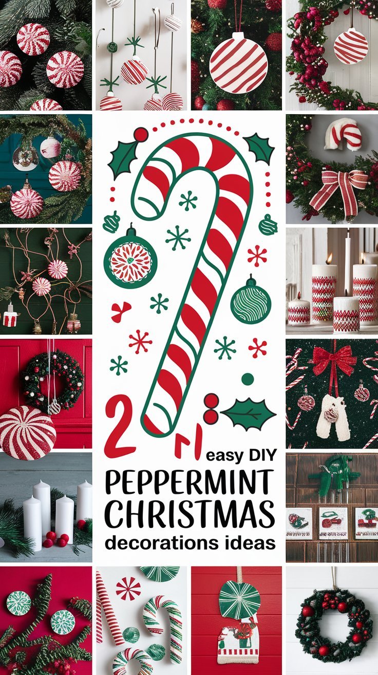 21 Easy DIY Peppermint Christmas Decorations Ideas That'll Sweeten Your ...