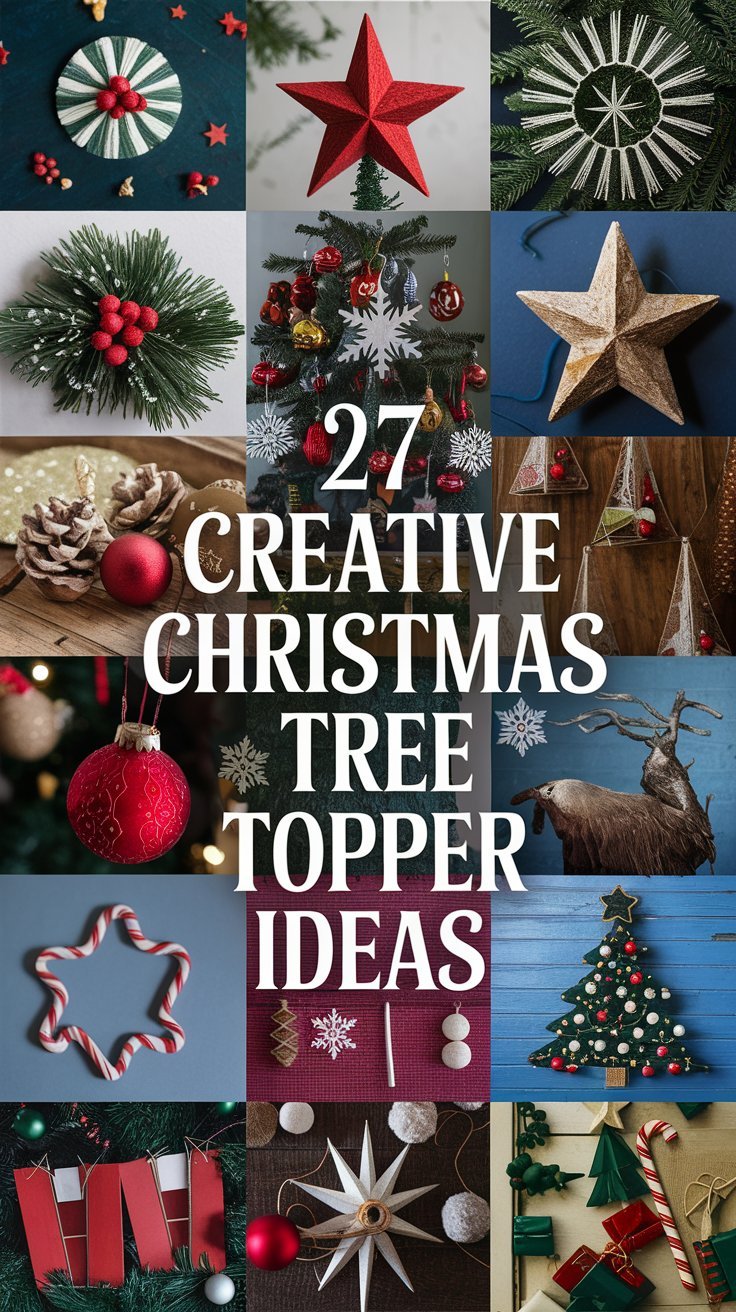 27 Creative DIY Christmas Tree Topper Ideas - Civil Stuff