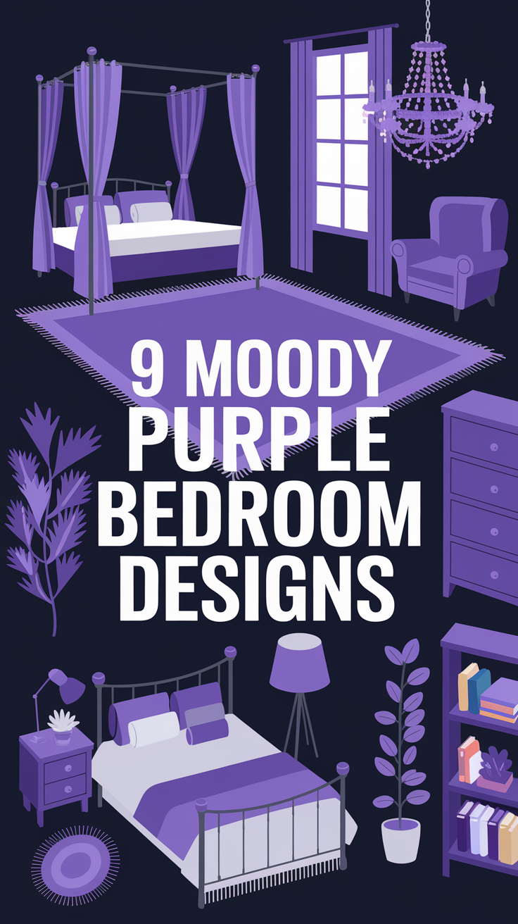 9 Moody Purple Bedroom Designs - Civil Stuff